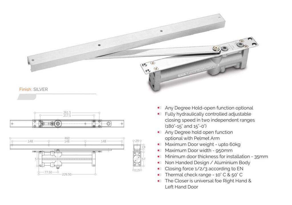 Concealed Door Closer | Concealed Door Closer KE 800, KE 900 at Best ...