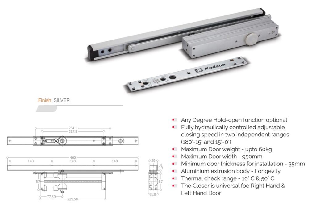 Concealed Door Closer | Concealed Door Closer KE 800, KE 900 at Best ...
